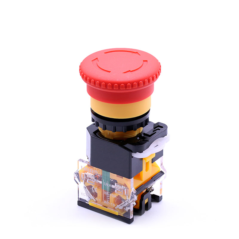 40mm Mushroom Red Head Emergency Stop Turn To Release Push Button Swit ...